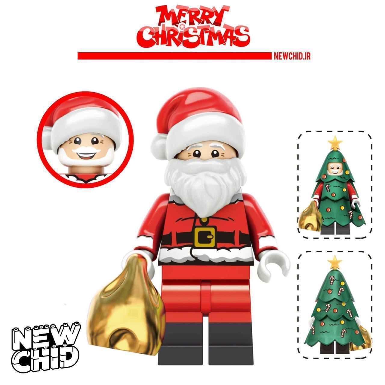 مینی فیگور بابانوئل مدل TV3021 سازگار با قطعات لگو | newchid.ir